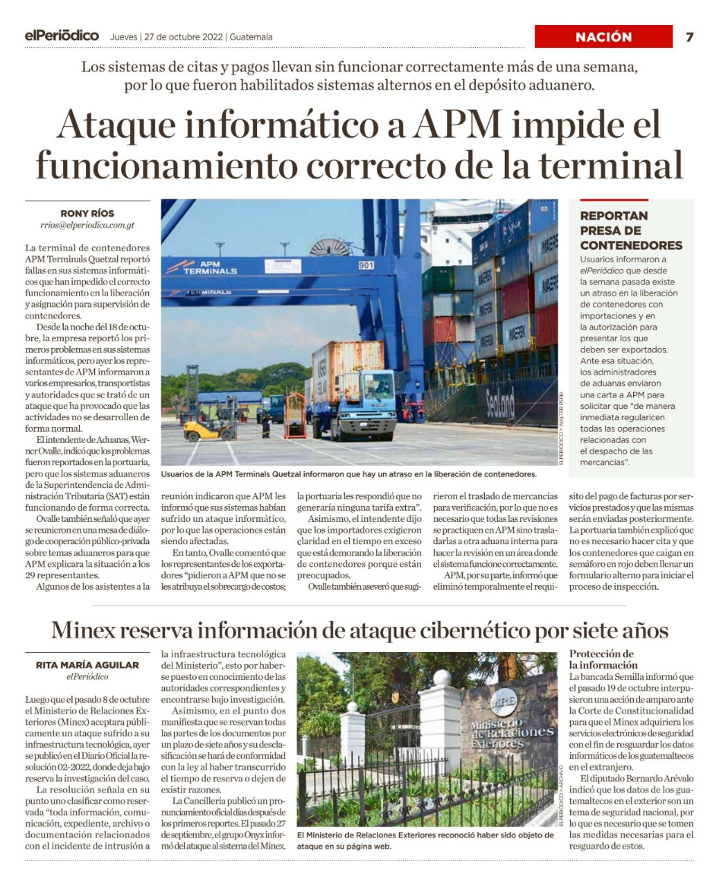 Ataque informático a APM impide el funcionamiento correcto de la ...